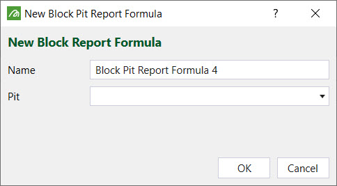 Block Pit Report Formula