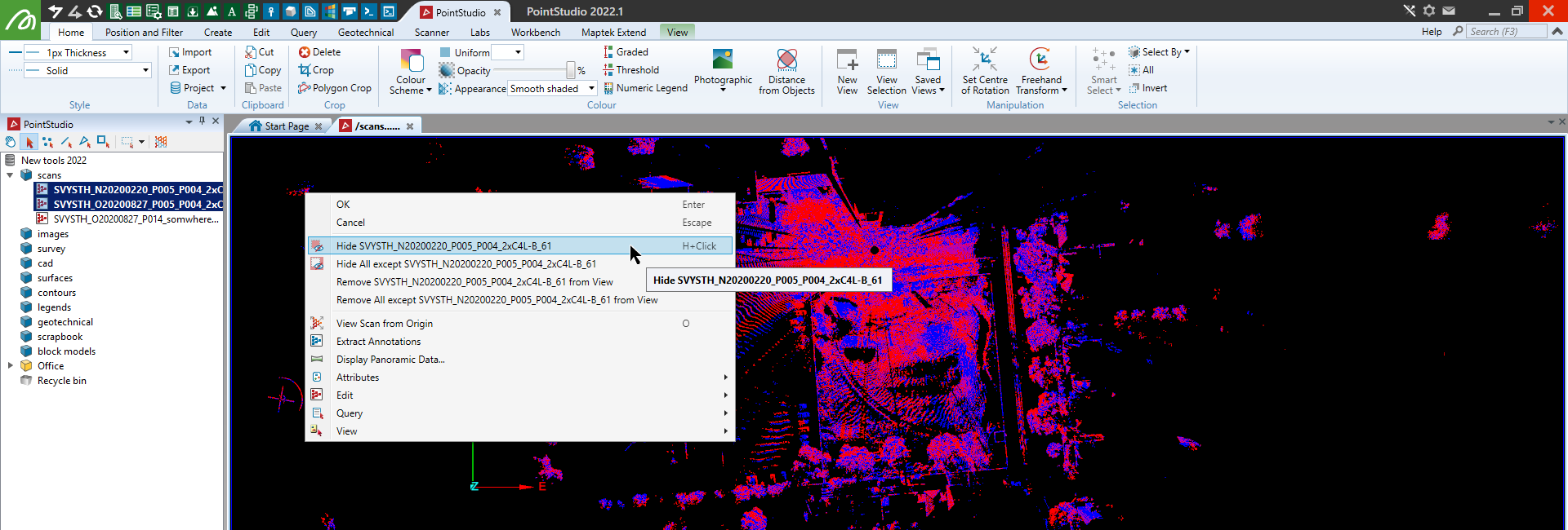 Remove or hide objects from view