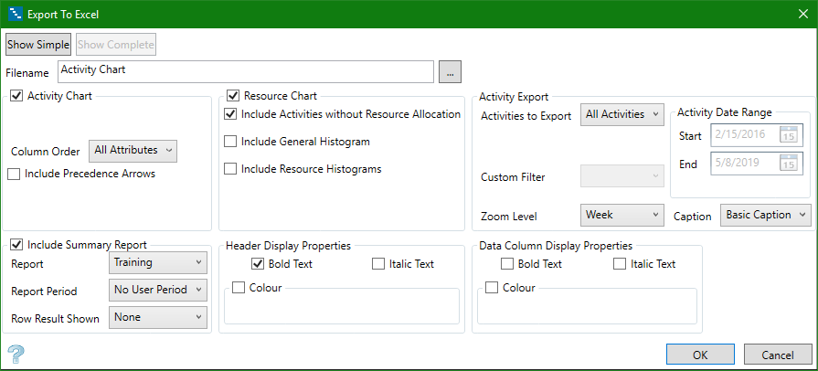 Vulcan Gantt Scheduler : Report : Export Activity Grid To Excel Vulcan Gantt Scheduler : Report : Export Activity Grid To Excel