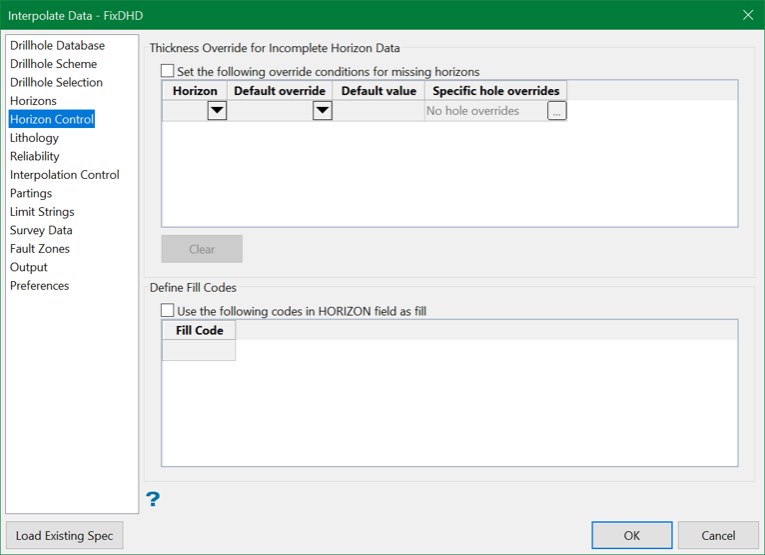 Vulcan : Grid Calc : Integrated Stratigraphic Modelling : Interpolate Drillhole Data FixDHD ...