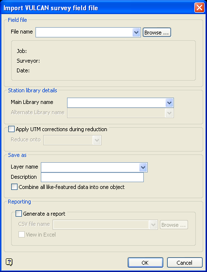 Vulcan : Survey : Surveying : Import Vulcan Field File