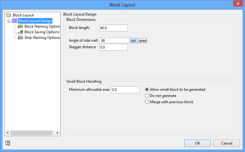 Vulcan : Open Pit : Pit Layout : Block Layout