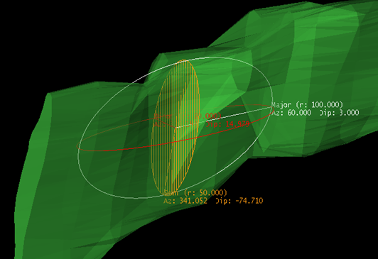 Vulcan : Block : Grade Estimation : Display Ellipsoid