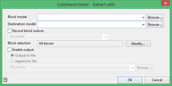 Vulcan : Block : Manipulation : Command Editor : Extract Cells