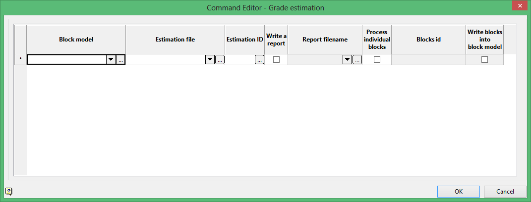 Vulcan Block Manipulation Command Editor Grade Estimation
