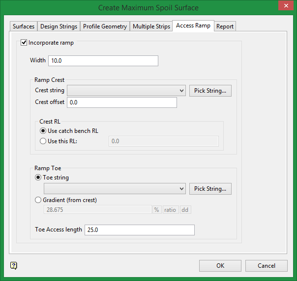 Vulcan : Dragline : Strips : Create Max Spoil Profile