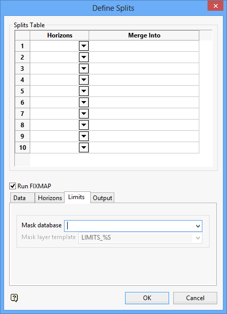 Vulcan : Grid Calc : Edit Modelling Defaults : Splits Definition