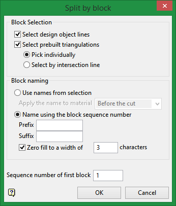Vulcan : Open Pit : Open Pit Solid : Split Pit Setup