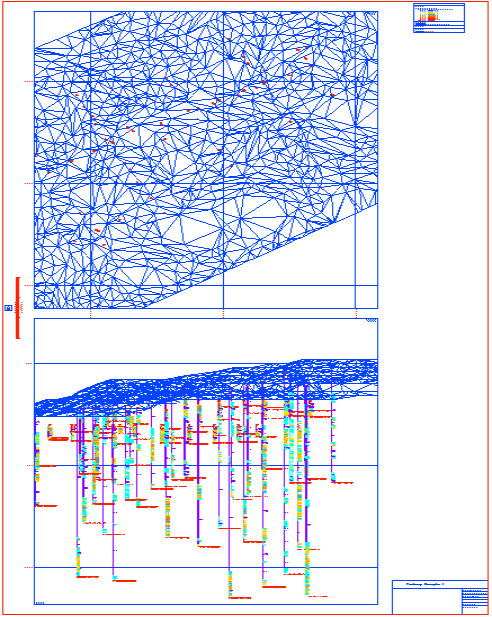 Vulcan : File : Plot : Batch Plotting : Examples : Section with Drilling, Triangulations