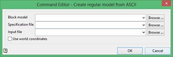 Vulcan : Block : Manipulation : Command Editor : Create regular model from ASCII