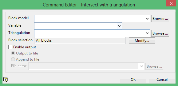 Vulcan : Block : Manipulation : Command Editor : Intersect with triangulation
