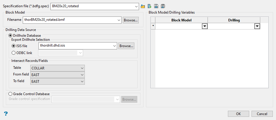 Vulcan : Block : Transfer : Export Drilling