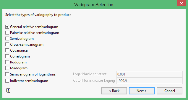 Vulcan : Block : Variography : Cube