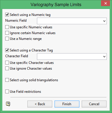 Vulcan : Block : Variography : Cube
