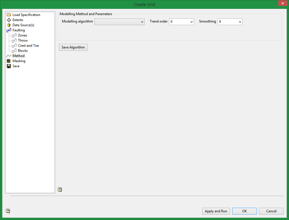 Vulcan : Grid Calc : Create Surface : Method