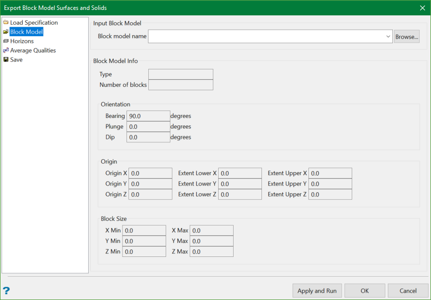 Vulcan : Grid Calc : Integrated Stratigraphic Modelling : Export HARP Model To Surface : Block Model
