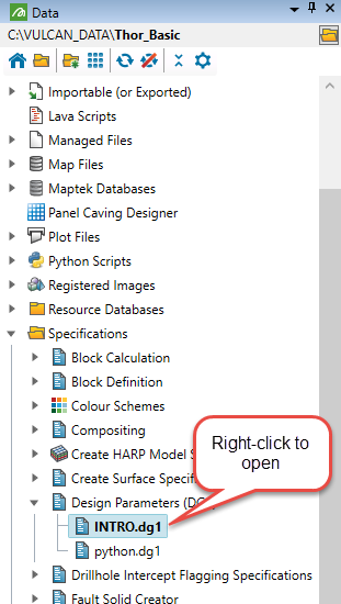 Vulcan : Introduction : Setting Up Vulcan : Creating a Project File