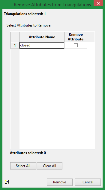 Vulcan : Model : Triangle Attributes : Remove Attributes