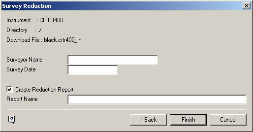Vulcan : Survey : Surveying : Reduction : CRTR400