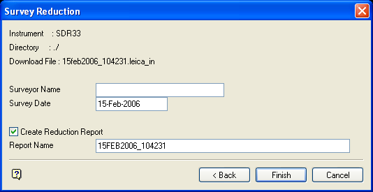 Vulcan : Survey : Surveying : Reduction : SDR33