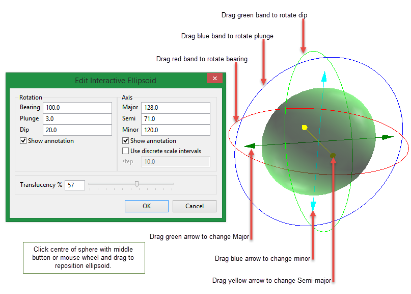 Vulcan : Block : Grade Estimation : Display Ellipsoid