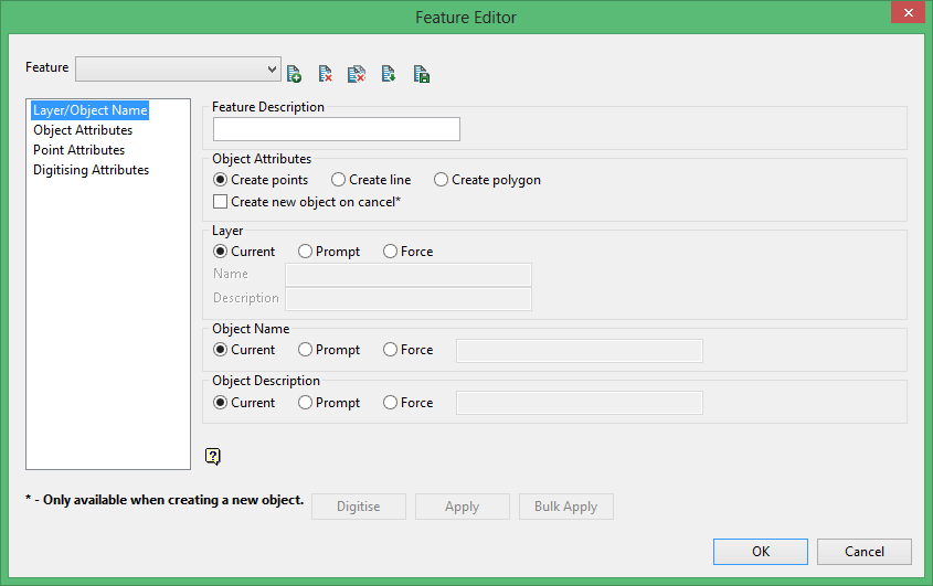 Vulcan : Design : Feature Edit : Feature Editor : Layer Object Name