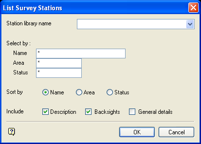 Vulcan : Survey : Surveying : List Station Library