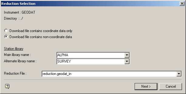 Vulcan : Survey : Surveying : Reduction : GEODAT