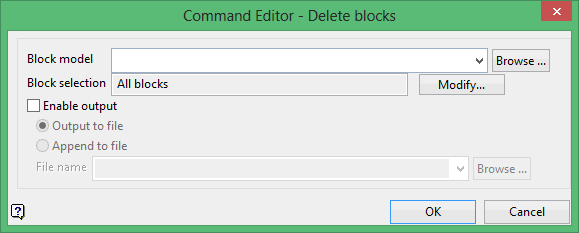 Vulcan : Block : Manipulation : Command Editor : Delete blocks