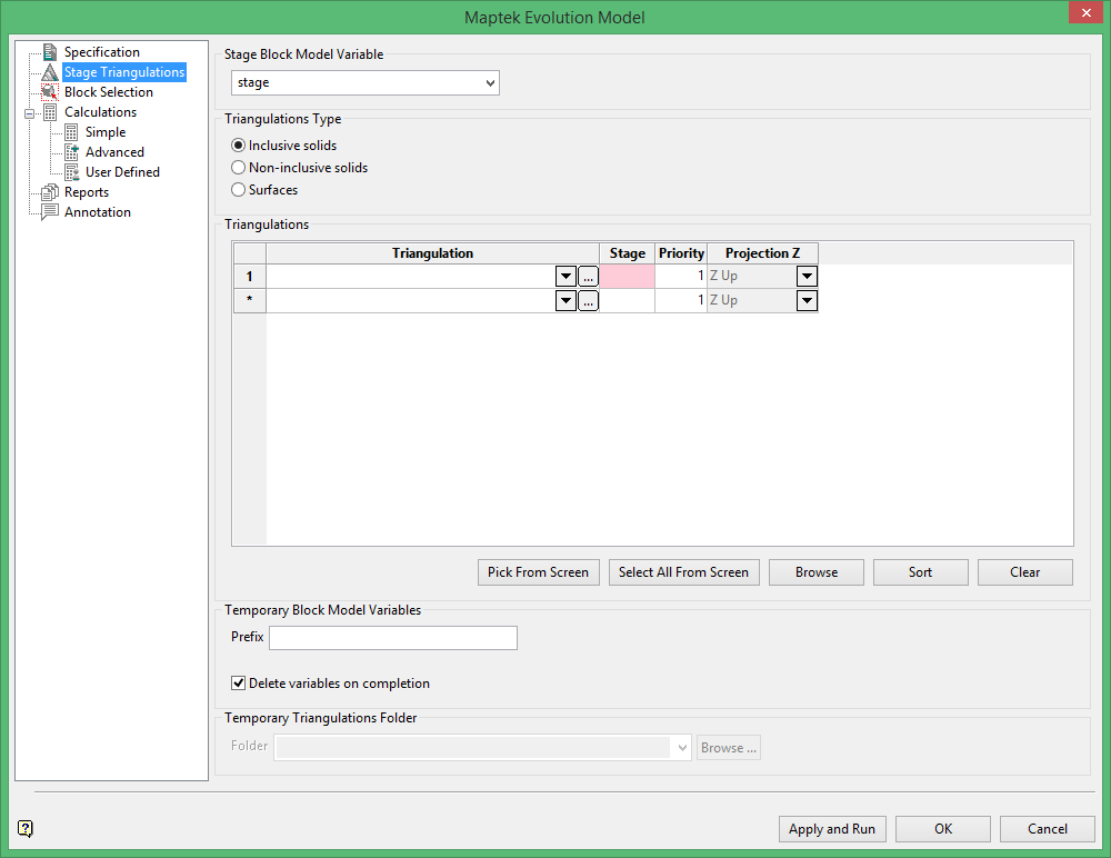 Vulcan : Manipulation : Maptek Evolution Modeler