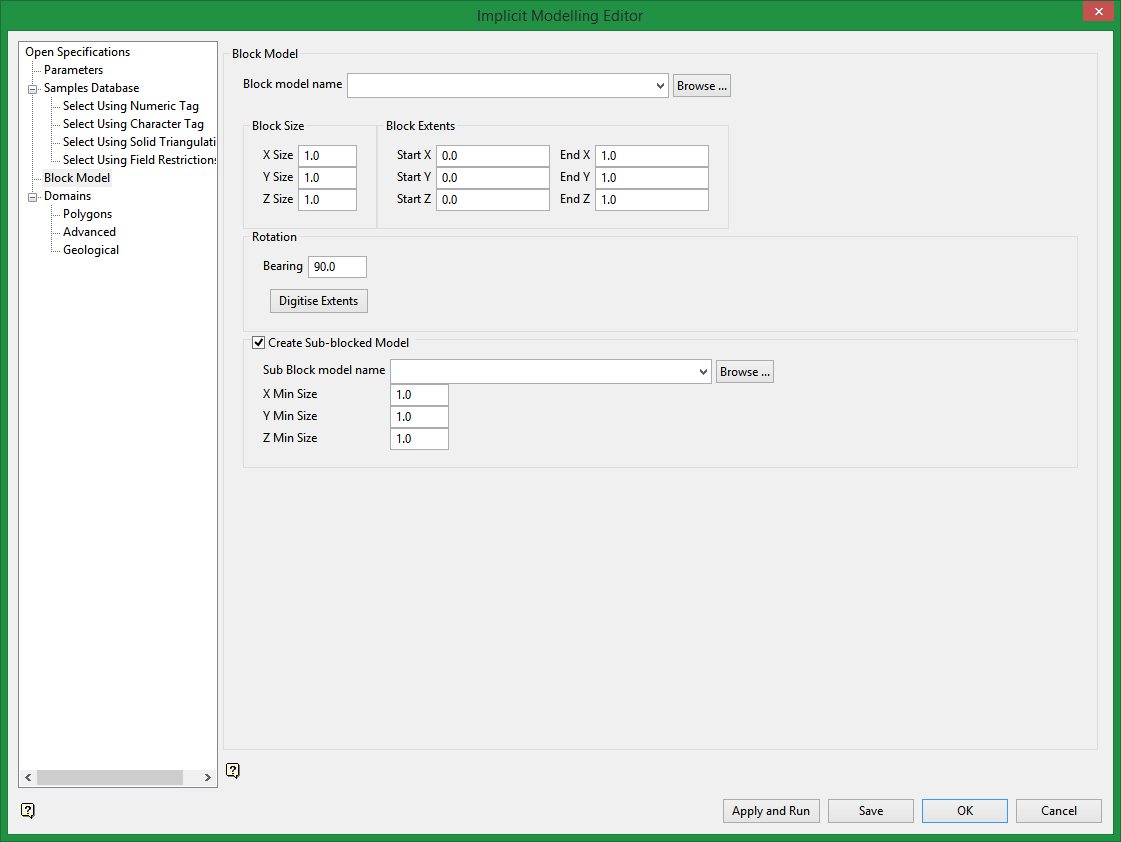 Vulcan : Geology : Implicit Modelling : Block Model