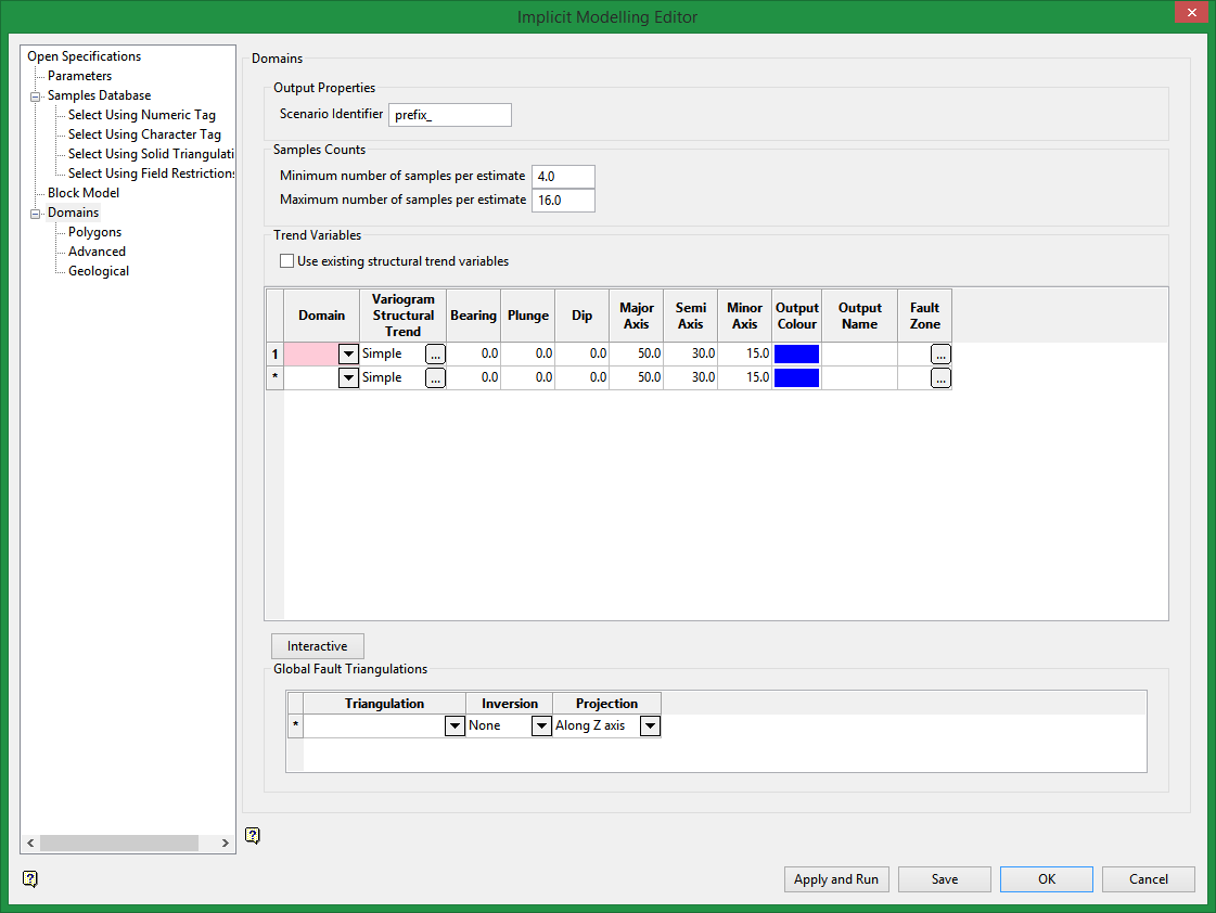 Vulcan : Geology : Implicit Modelling : Domains Vulcan : Geology : Implicit Modelling : Domains