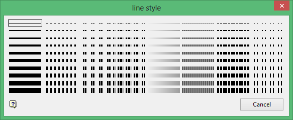 Vulcan : Introduction : Setting Up Vulcan : Line types