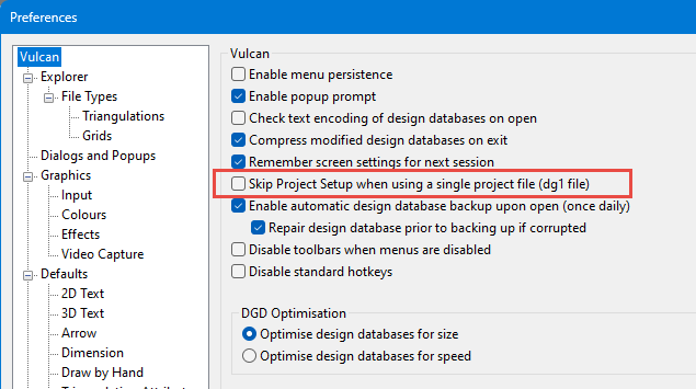 Vulcan : Introduction : Setting Up Vulcan : Creating a Project File